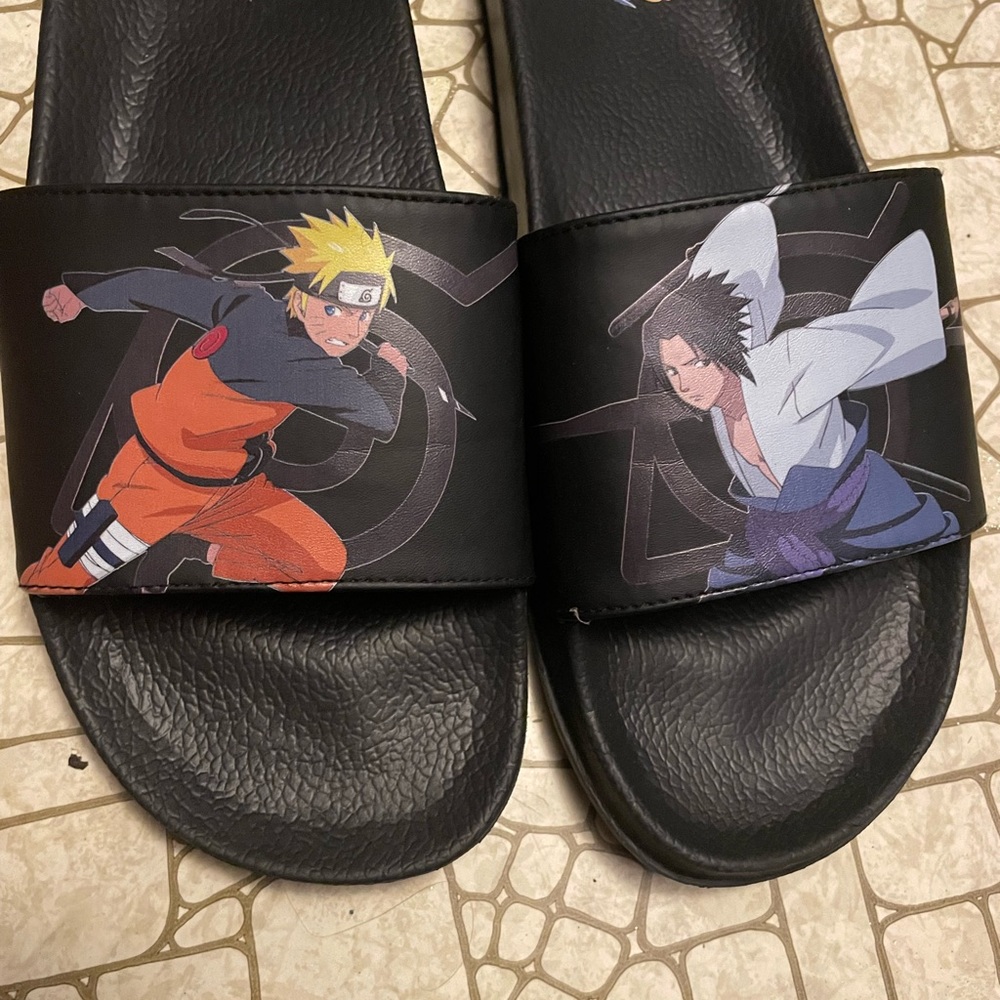 Naruto Shippuden Naruto & Sauske Slide Sandals - Gem